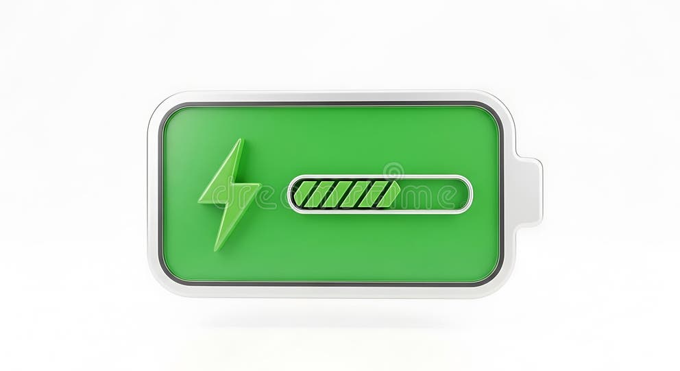 Green Rectangle with a Metallic Border Resembling a Battery Icon ...