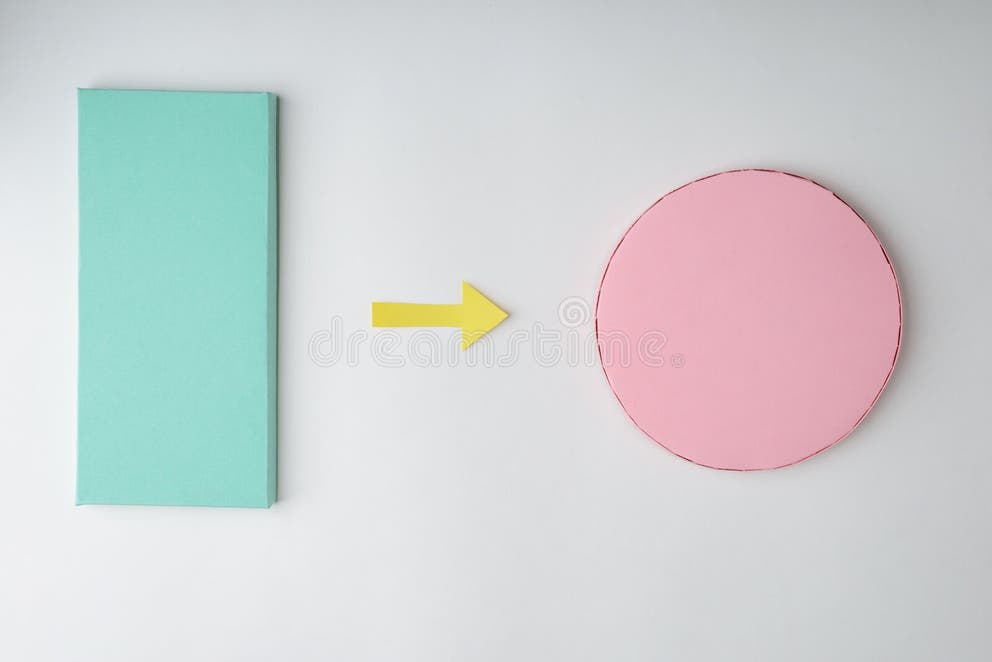 Green Rectangle and Pink Circle Stock Photo - Image of instruction ...