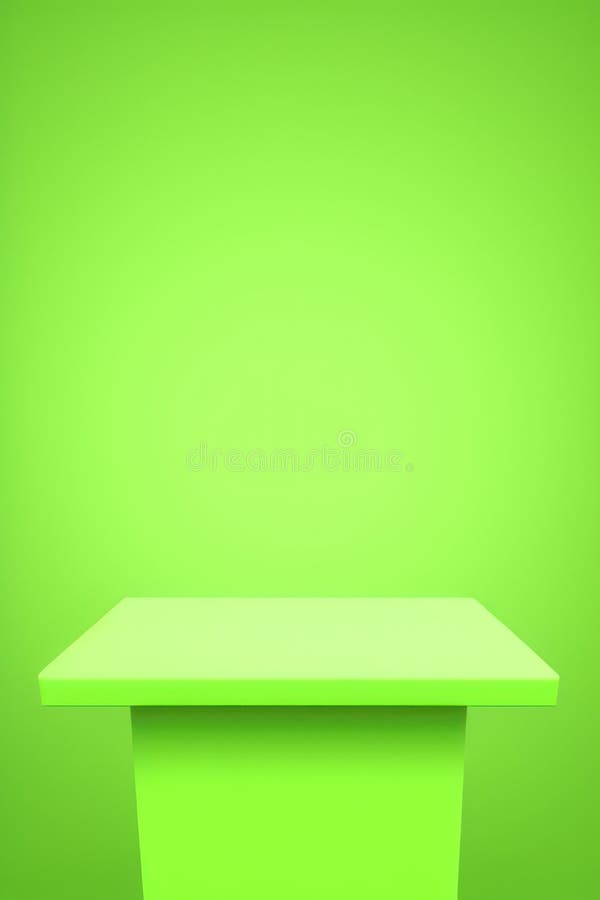 Green Rectangle Podium on Green Background. Pedestal for Product ...
