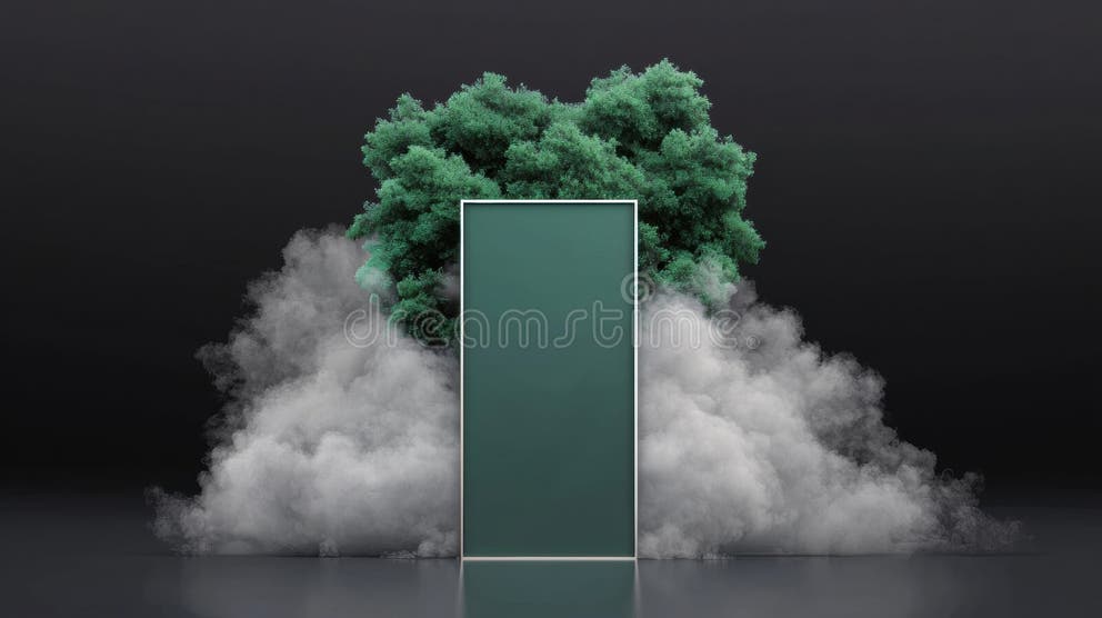 A Green Rectangular Box with a White Border Sits in the Center of a ...