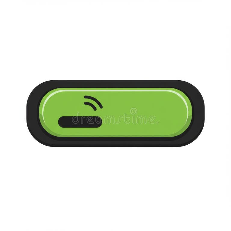 Green Rectangular Button with Wireless Signal Icon Stock Illustration ...