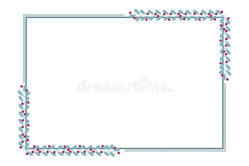 Green Rectangular Frame Decorated with Red and Green Leaf Floral ...