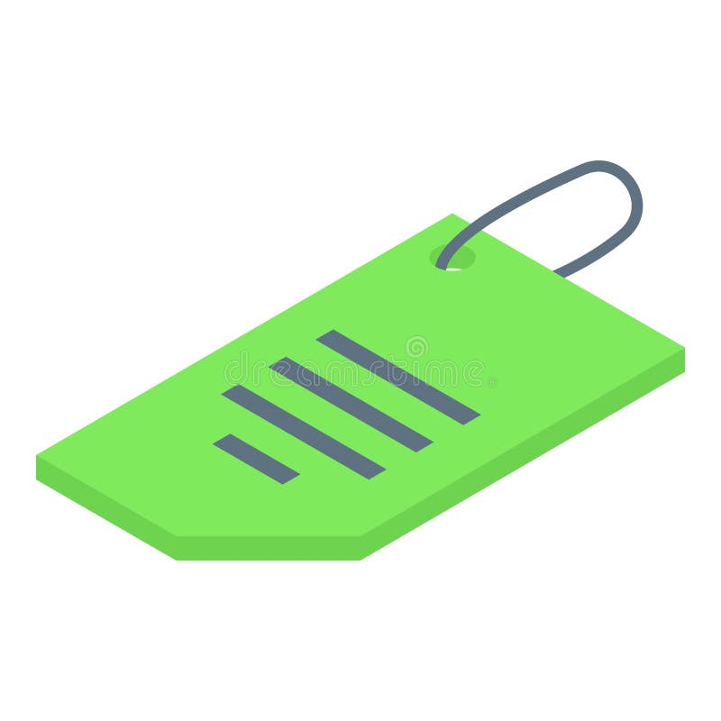 Green Rectangular Price Tag Showing Four Horizontal Lines with String ...