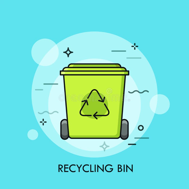 Green Recycle Bin or Garbage Container. Concept of Trash Recycling ... Green Recycle Bin or Garbage Container. Concept of Trash Recycling ...
