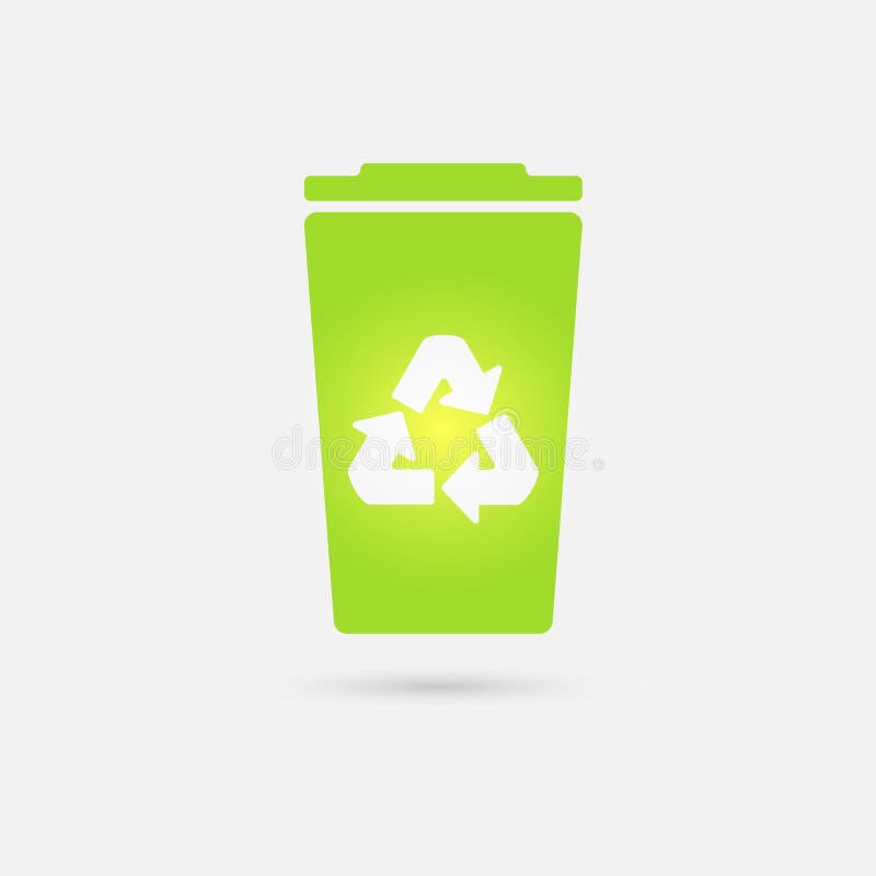 Green Recycle Bin Icon. Vector Illustration Stock Vector - Illustration ...
