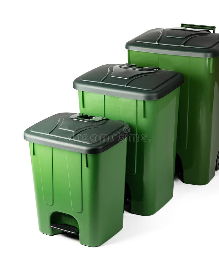 Green Recycle Bin Isolated on White Background Close Up Stock Image ...