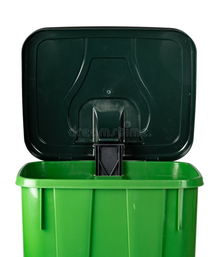 Green Recycle Bin Isolated on White Background Close Up Stock Image ...