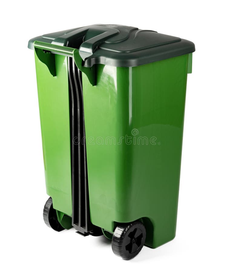 Green Recycle Bin Isolated on White Background Close Up Stock Image ...