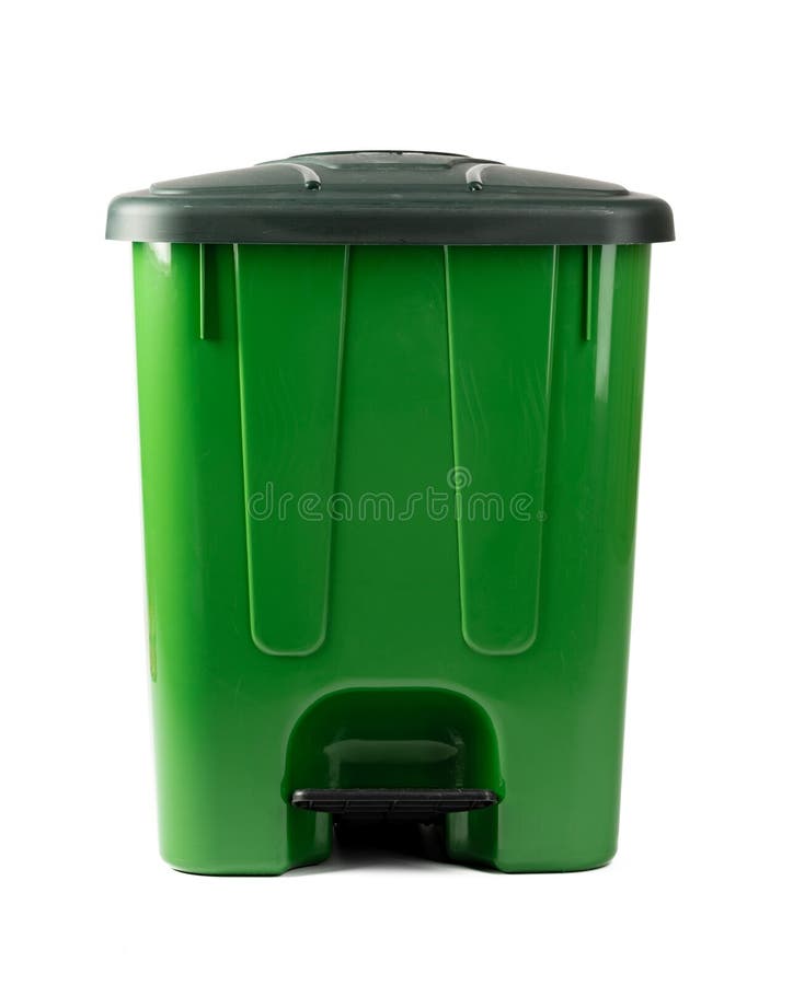Green Recycle Bin Isolated on White Background Close Up Stock Image ...