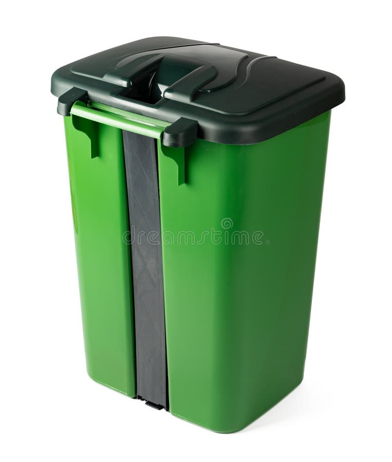 Green Recycle Bin Isolated on White Background Close Up Stock Image ...