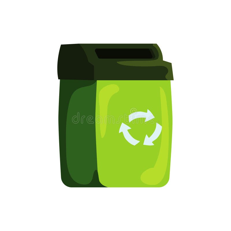 Green recycle bin stock vector. Illustration of design - 273086947