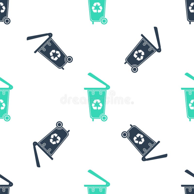 Green Trash Bin Pattern Seamless Stock Illustrations – 307 Green Trash ...