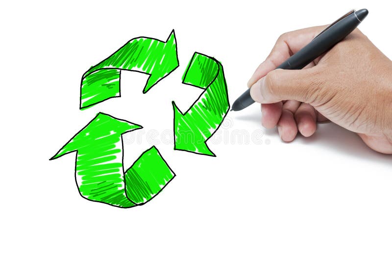 Green recycle drawing stock image. Image of environment - 25840713