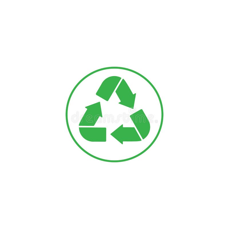 Green recycle emblem. stock illustration. Illustration of vector ...