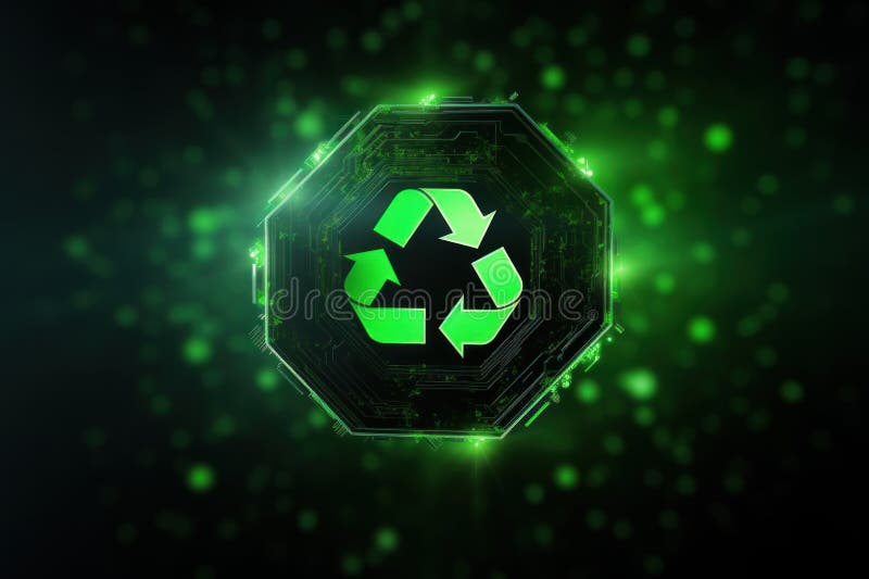 Green Recycle Icon Concept Green Aesthetic Scenery Background Stock ...