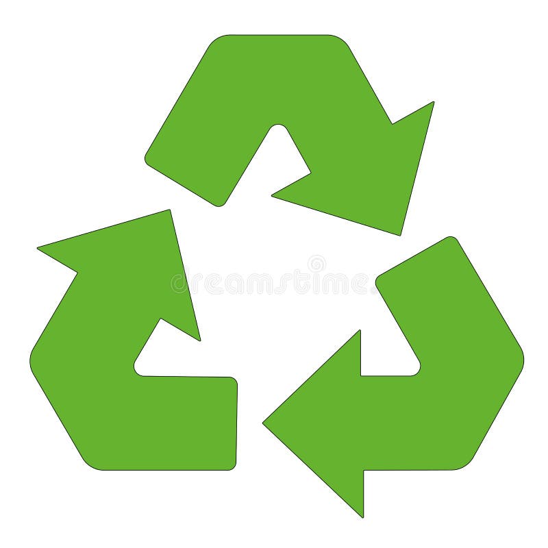Green Recycle Logo. Square Design Stock Vector - Illustration of ...