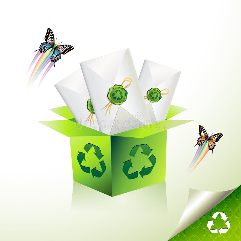 Green recycle mail box stock vector. Illustration of corner - 17911161