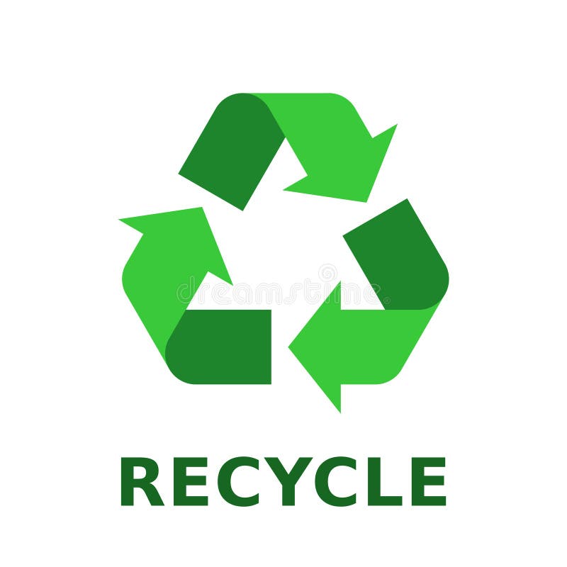 Green Recycle Sign, Symbol or Icon. Text Recycle. Triangular Recycling ...