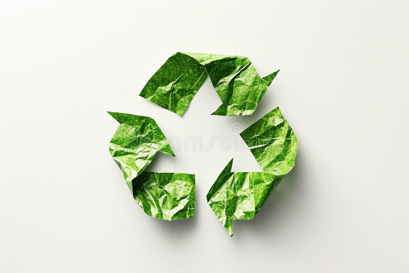 Green Recycle Symbol White Background. Plastic, Paper Recycling Stock ...