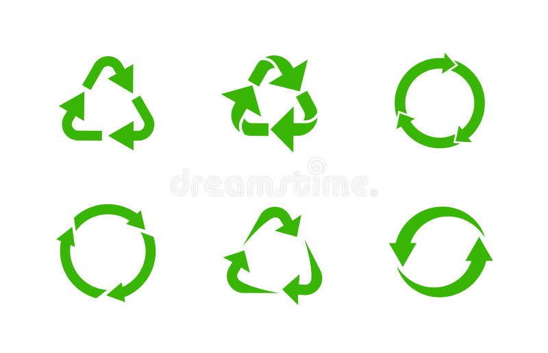 Green Recycling Arrows. Circular and Triangular Eco Cycles Stock Vector ...