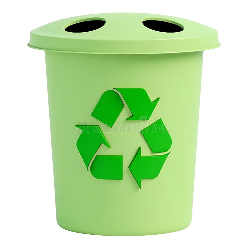 Green Recycling Bin with Recycle Symbol for Waste Disposal Stock ...