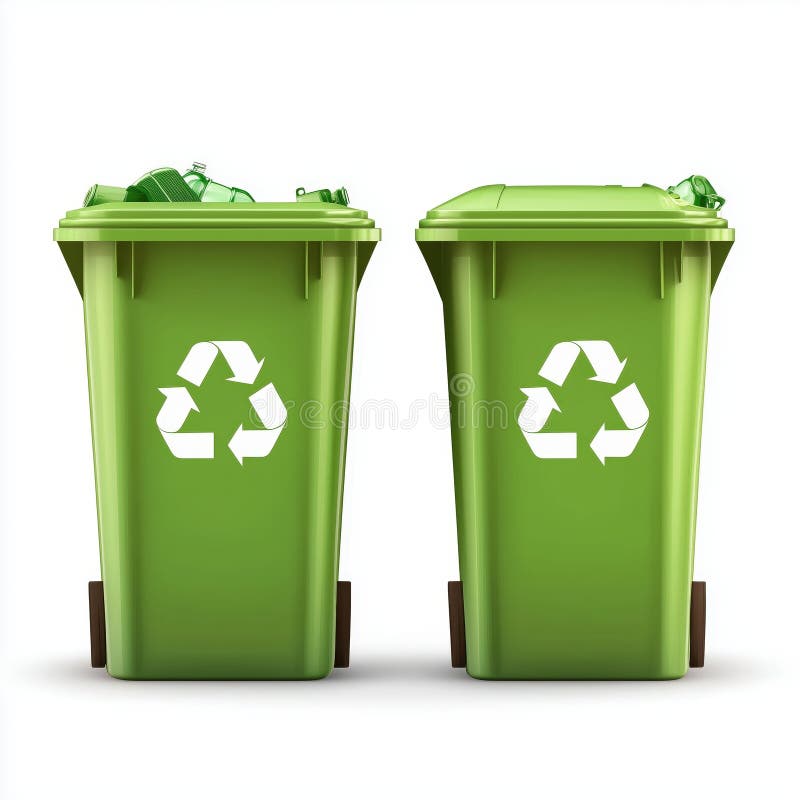Green Recycling Bins Promoting Environmental Sustainability and Waste ...