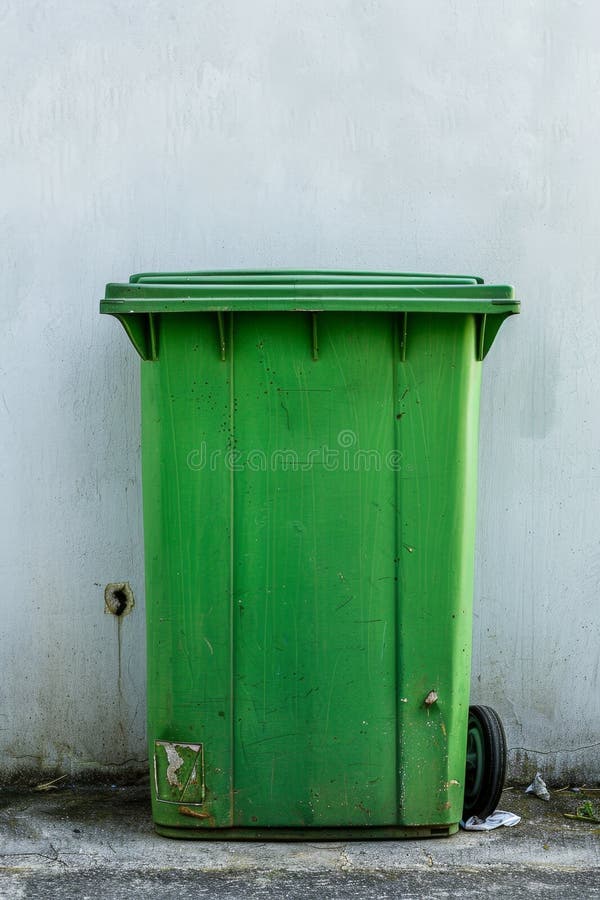 Green Recycling Container on the Street Stock Photo - Image of trash ...