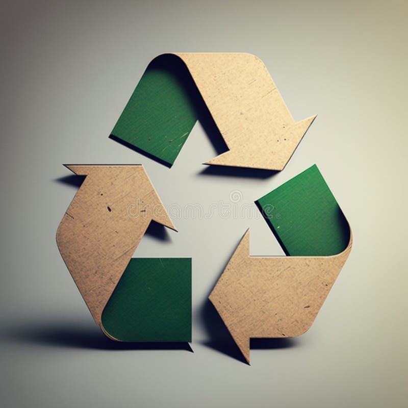 Green Recycling Icon, Symbol on a White Background Stock Illustration ...