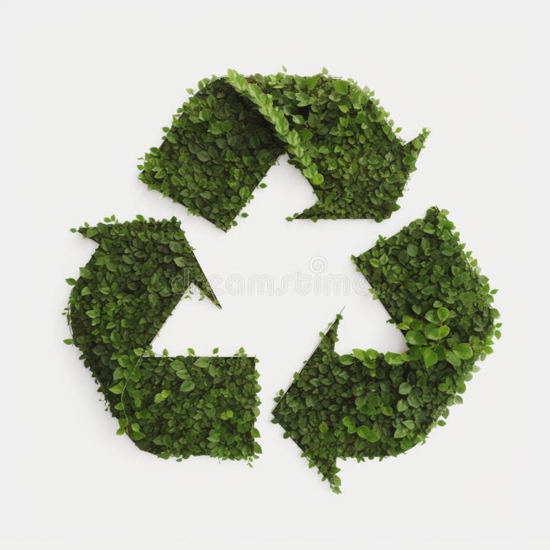 Green Recycling Icon, Symbol on a White Background Stock Illustration ...
