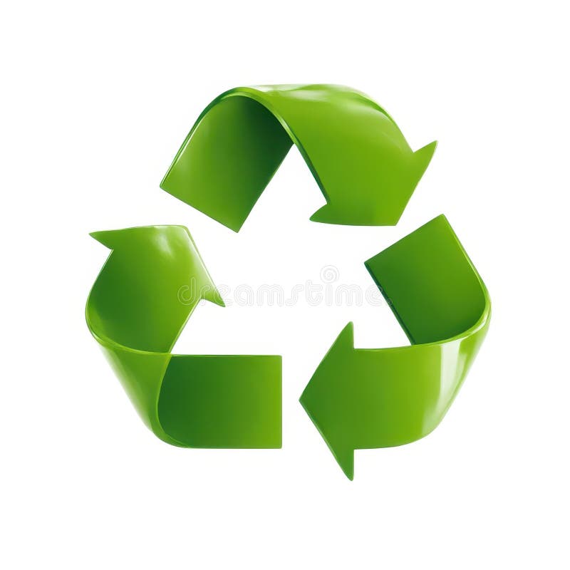Green Recycling Symbol Arrows Design on White Background Stock ...