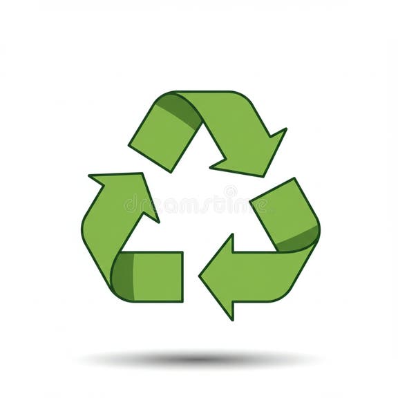 Green Recycling Symbol Featuring Three Curved Arrows Forming a ...