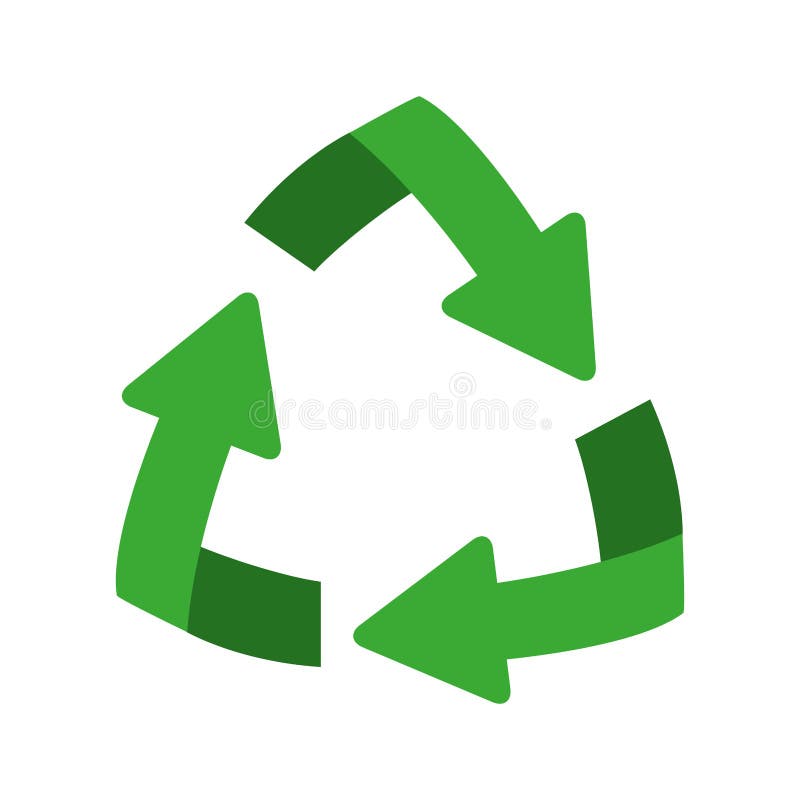 Green Recycling Symbol Shape with Arrows in Gradient Stock Illustration ...