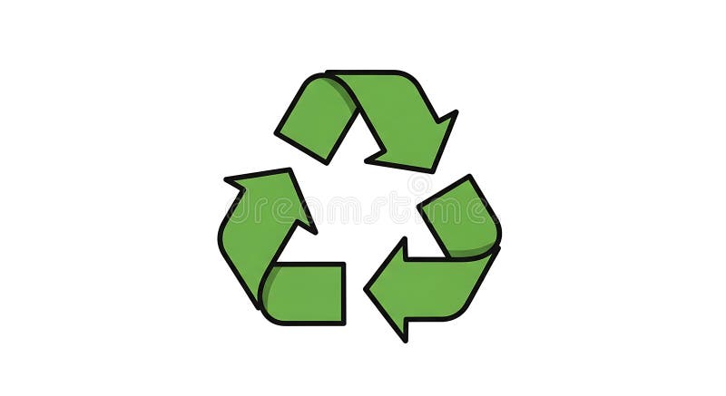 Green Recycling Symbol with Three Chasing Arrows Forming a Triangular ...