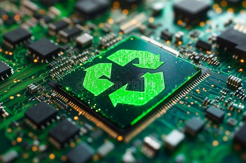 Green Recycling Symbol Computer Chip Stock Photos - Free & Royalty-Free ...