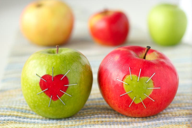 Green and red apple with stock photo. Image of healthy - 18067600