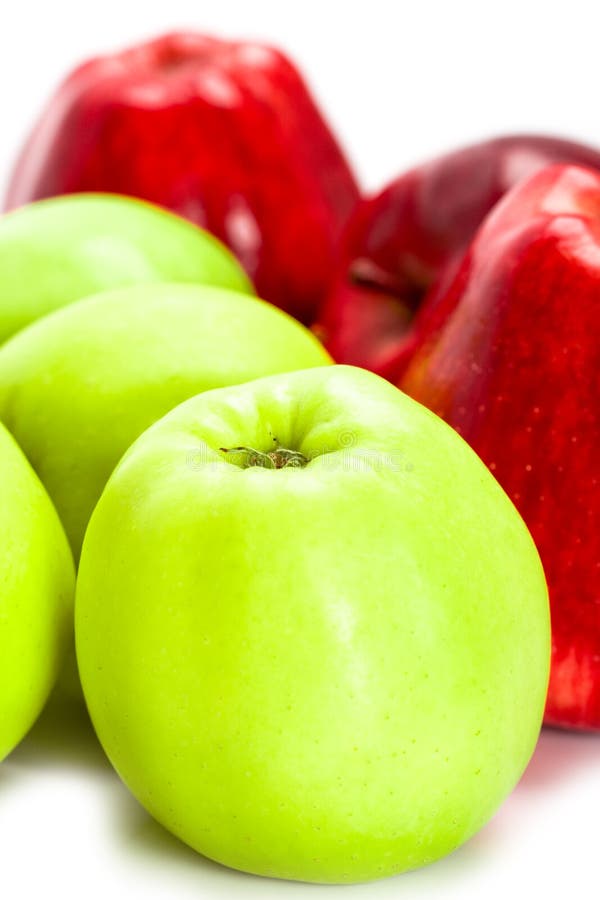 Green and red apples stock image. Image of white, isolated - 12129483