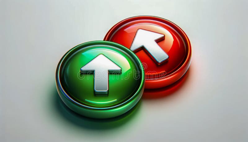Green and Red Arrow Buttons with Copy-Space Stock Photo - Image of ...
