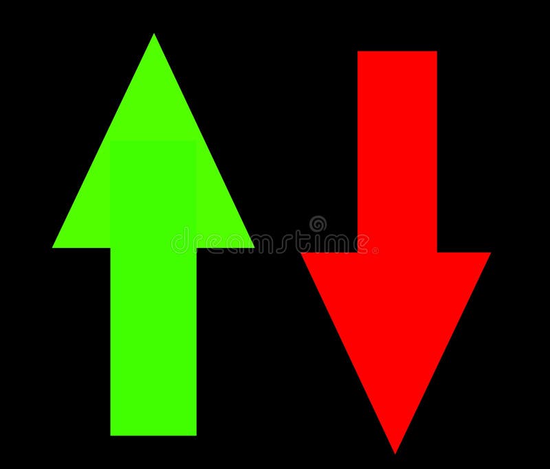 Green and red arrow stock illustration. Illustration of cartoon - 227755101