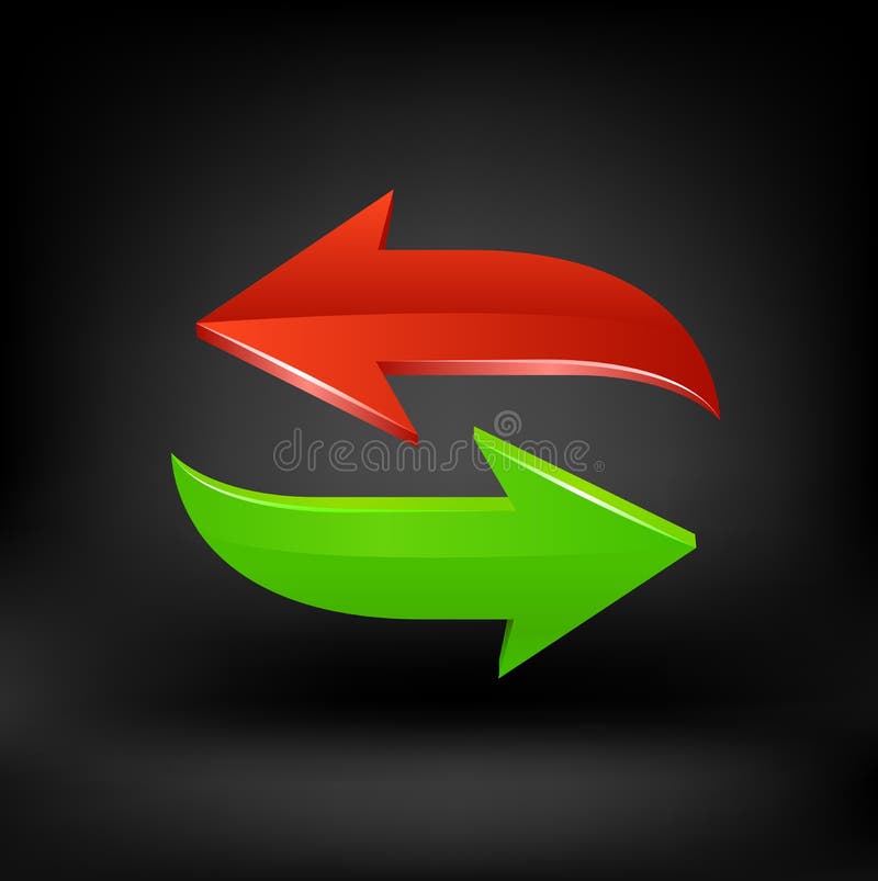 Red and Green Arrow. Vector Stock Vector - Illustration of environment ...