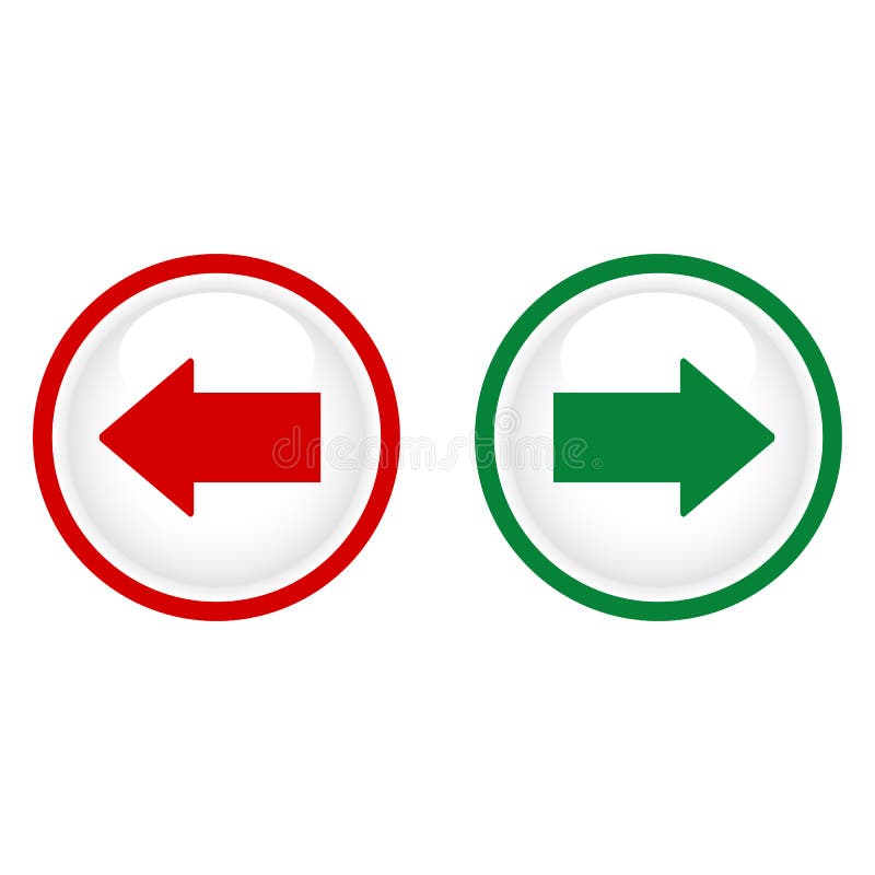 Green and Red Arrows in Opposite Directions in a Circle Stock Vector ...