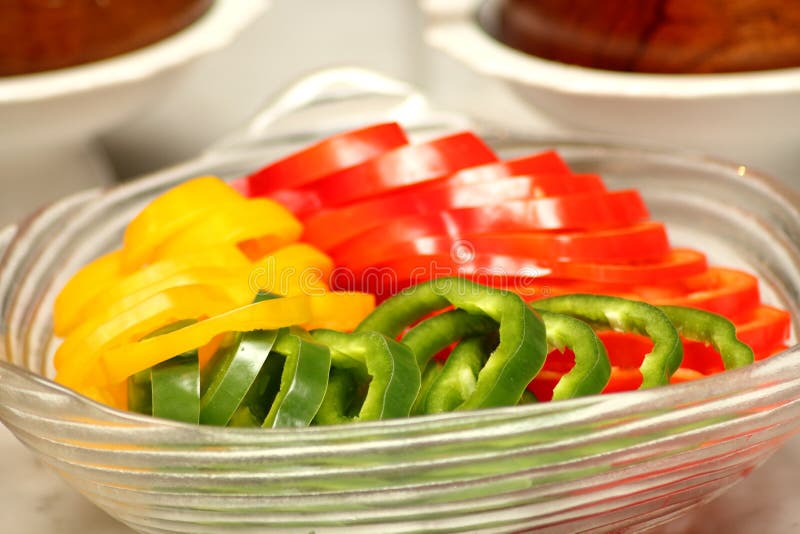 Green and Red Chili Pepper Bell Slice Rings Stock Photo - Image of ...