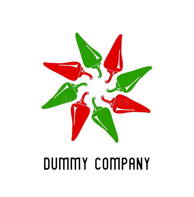 Hot Chili Round Geometric Logo Vector Stock Vector - Illustration of ...