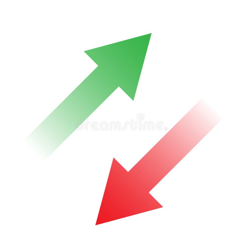 Green and Red Different Direction Arrows, Vector Illustration Stock ...