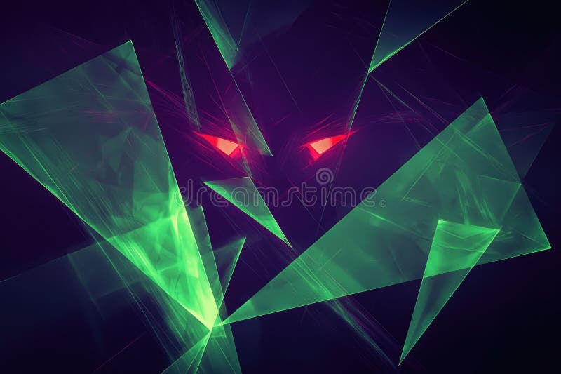 A Green and Red Face with a Triangle Shape Stock Illustration ...