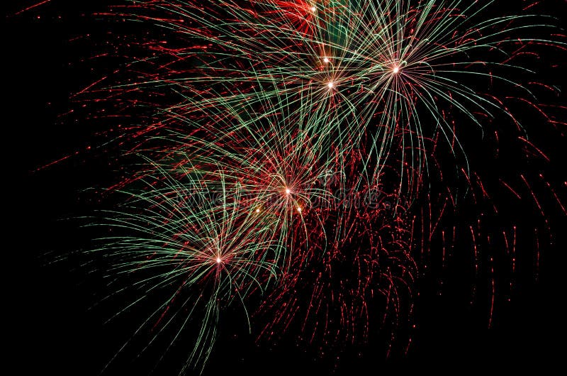 Green and Red Fireworks Display Stock Image - Image of beautiful ...