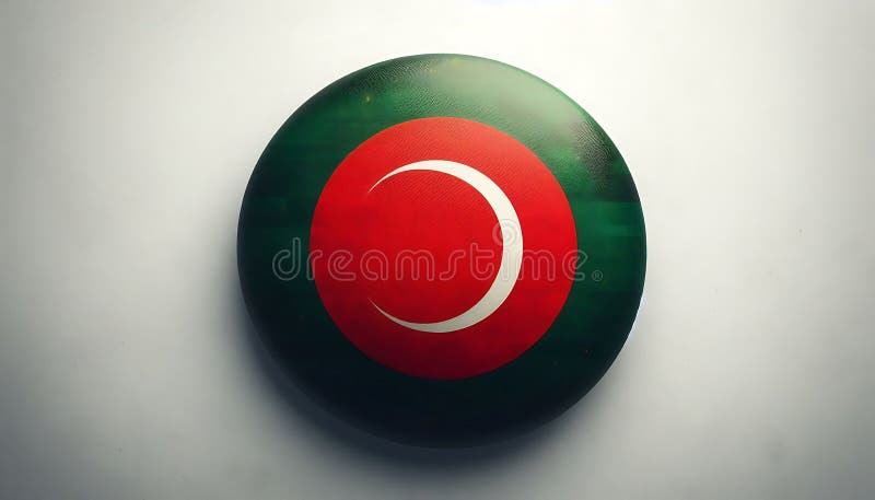 A Green and Red Flag with a Crescent Moon in the Center. the Flag is on ...