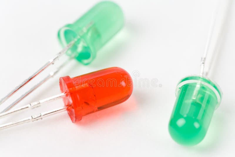 Green Red LED stock photo. Image of component, electronics - 10099244