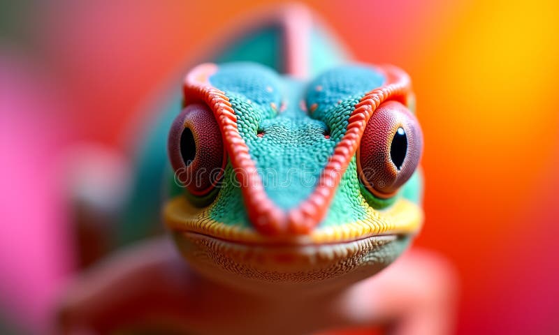 Green and Red Lizard with a Yellow Stripe on Its Face Stock Image ...