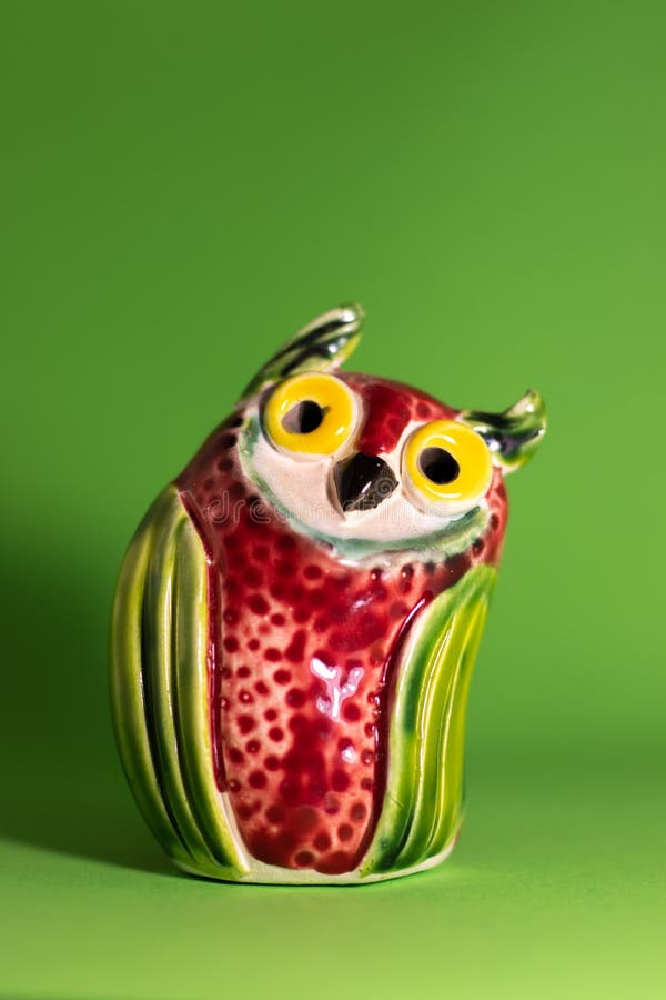 Green and Red Owl Figure in a Lightbox Stock Photo - Image of beautiful ...