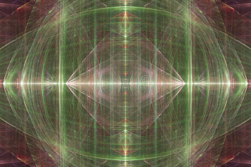 Green Red Pattern of Crooked Waves and Threads on a Black Background ...